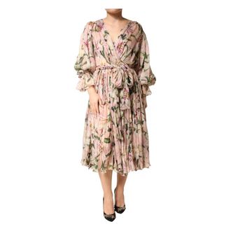 Dolce & Gabbana A-Linien Maxikleid mit Falten - - Dresses - Damen - Rosa - XS