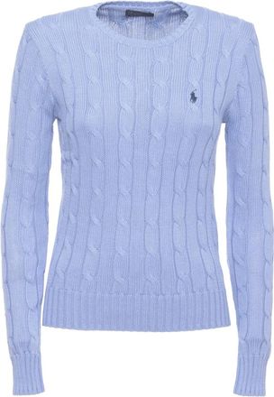 Ralph Lauren Femme, Pulls, Bleu, Taille: 38 FR Cotton Cable-Knit Sweater