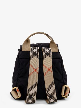Burberry Womens Mini Nylon Backpack With Leather Patch Black Backpacks