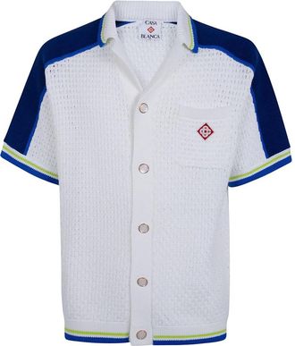 Casablanca Homme, Chemises, Blanc, Taille: M Chemise Crochet Manches Courtes