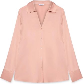 Fiorella Rubino Femme, Blouses et Chemises, Rose, Taille: 54 FR Chemise en satin de viscose