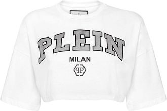 Philipp Plein Cropped-Oberteil mit Logo - Wei&szlig;