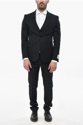 Corneliani CC COLLECTION 3-Piece Wool-Blend Suit with Classic Lapel size 50