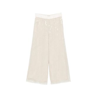 PESERICO Femme, Pantalons, Beige, Taille: 40 FR Wide Pantalons