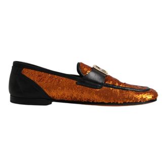 Dolce & Gabbana Orange Paillettenverzierte Herren-Loafer - - Shoes - Herren - Orange - 42 1/2 EU