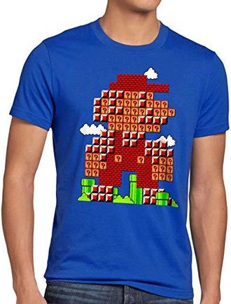 style3 Bros Level T-Shirt Homme Plombier 8bit Japon Mario, Taille:M