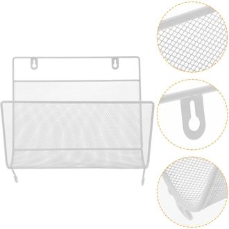 OSALADI Wandhängendes Bücherregal aus Metall Wandzeitschriftenhalter Weiß Wandmontierter Aktenorganizer für Büro und Zuhause Aufbewahrungsregal für Bücher und