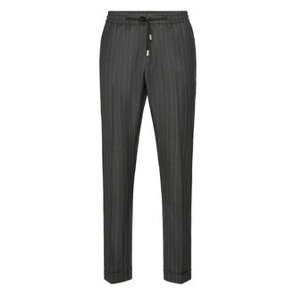 Philipp Plein Woll-Jogginghose mit Nadelstreifen - - Trousers - Herren - Grau - XL