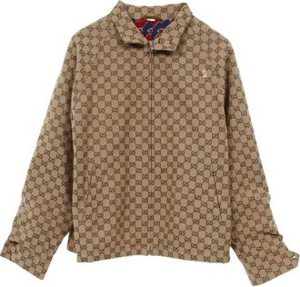 Gucci veste zippée à motif GG en jacquard - Marron