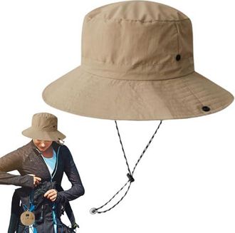 Generic Chapeau bob | Chapeau de pluie | Protection UV | Chapeau de plage coupe-vent pour temps chaud | Large bord pour la p&ecirc;che, le safari, le safari, le boo