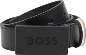 HUGO BOSS unisex, Accessoires, Noir, Taille: 80 CM Cintura in pelle placca
