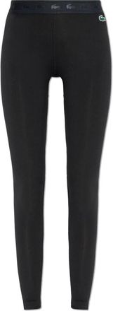 Lacoste Femme, Pantalons, Noir, Taille: 40 FR Leggings avec &eacute;cusson logo