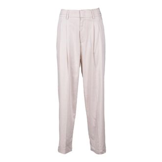 Dondup &Eacute;l&eacute;gant Pantalon Droit en Coton Stretch et Viscose - Femme - Pantalons - Beige - Taille: W29