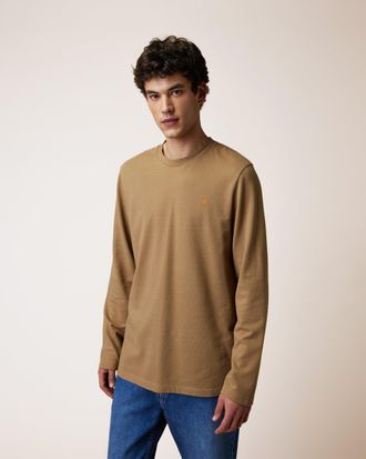 Faguo T-shirt manches longues camel coton recycl&eacute;