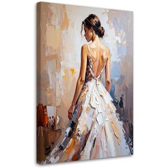 Artgeist Tableau d&eacute;co Belle femme en robe blanche 60x90