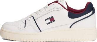 Tommy Jeans Herren Cupsole Sneaker TJM Retro Basket Low Top, Mehrfarbig (RWB), 41