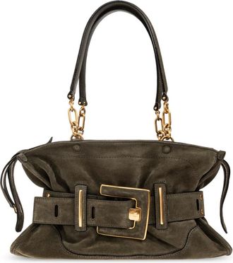 Balmain Femme, Sacs, Vert, Taille: ONE Size Anthem Suede Leather Bag