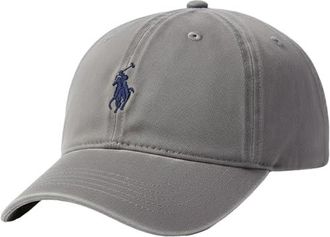 U.S.Polo Association Casquettes de Baseball réglable en sergé délavé pour Homme avec Logo Poney et Bord incurvé, Gris Clair, Taille Unique