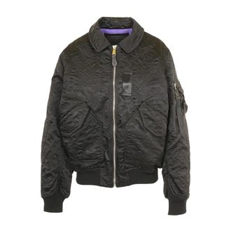 Alpha Industries Veste Bomber Broderie Camo UV Oversize Cwu-45/P - Femme - Vestes - Noir - Taille: 40 FR