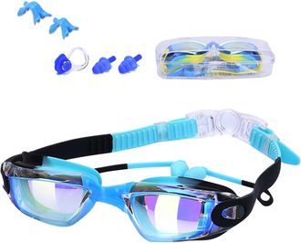 Generico Schwimmbrille f&uuml;r Kinder, Schwimmbrille f&uuml;r Kinder, Schwimmbrille mit Ohrenst&ouml;pseln, UV-Schutz, Wassersportbrille f&uuml;r Kinder von 2 bis 12 Jahren