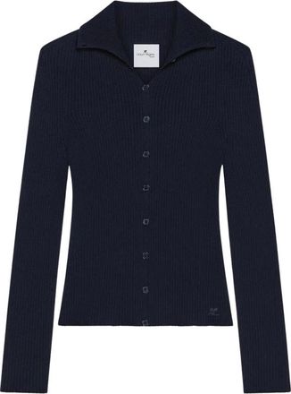 Courr&egrave;ges Femme, Pulls, Bleu, Taille: 36 FR Cardigan