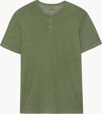 Kujten T-shirt col tunisien lin - T-Shirt Lino