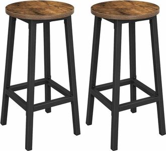 Vasagle Vasagle - Tabouret de Bar, Lot de 4, Chaise de Cuisine, Si&egrave;ge Haut, Cadre en M&eacute;tal, Montage Facile, avec Repose-pieds, pour Cuisine, Salon, Salle &agrave;