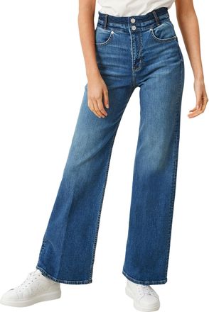 s.Oliver Regular: Wide Leg-Jeans mit B&uuml;gelfalte
