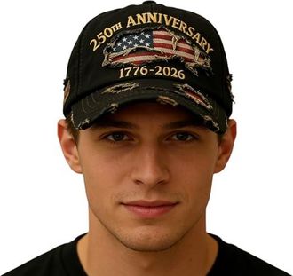 Generico Bonnet drapeau patriotique am&eacute;ricain - Comm&eacute;moratif - 250e casquettes patriotiques, casquettes de baseball vintage - pour femmes hommes patriotes spor