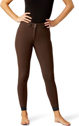 Ariat Womens Tri Factor Vivacity Heat Half Grip Riding Breech in Mole, Size 34, by Ariat