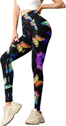 Generic Legging de gym pour femme - Pour course &agrave; pied, pilates, amincissant, yoga, contr&ocirc;le du contr&ocirc;le - Pantalon dentra&icirc;nement pour femme, Noir, XXL