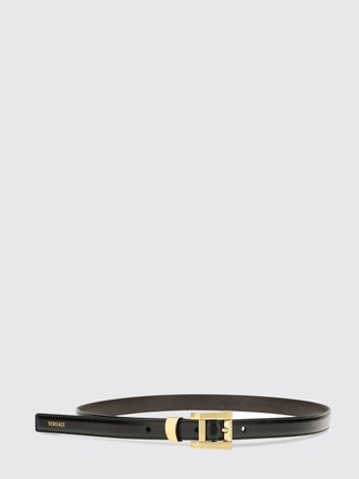 Versace Ceinture en cuir de veau avec boucle et logo lettrage
