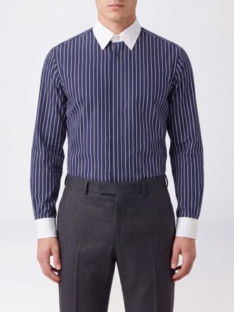 Tom Ford Gestreiftes Slim-Fit-Hemd von aus reiner Seide mit franz&ouml;sischem Kragen