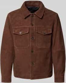 Selected Regular Fit Lederjacke aus echtem Ziegenvelours Modell THOM