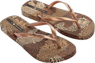 Ipanema Animal Print Vi Fem Damen-Flip-Flops, Beige, Gold, Braun, 35/36 EU