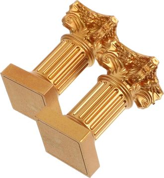 Frcolor 2 Stück Römische Säule Kerzenhalter aus Harz Elegante Tischdeko für Wohnräume Hochzeiten und Goldfarbene Säulen Statuen für Stilvolle