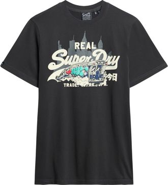 Superdry Herren T-Shirt mit New York-Grafik Tafelschwarz XXL