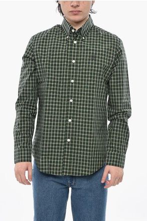 Givenchy Button-Down Cotton Shirt With Plaid Check Pattern size 37