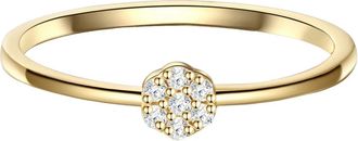 Glanzst&uuml;cke M&uuml;nchen Ring - Sterling Silber Ring Zirkonia - Gr. 48 - in Gold - f&uuml;r Damen