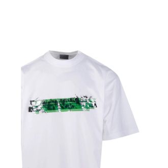 Balenciaga Mens Cotton T-Shirt With Logo Print White-Black (outer) T-Shirts White/black And Polos