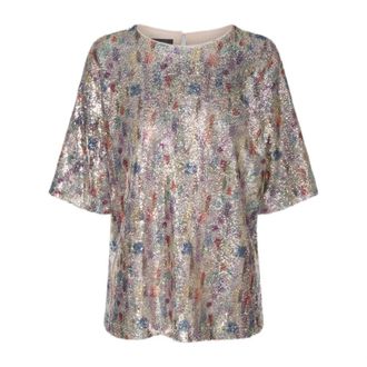 Elena Miro T&uuml;llbluse mit Pailletten - - Blouses & Shirts - Damen - Grau - S