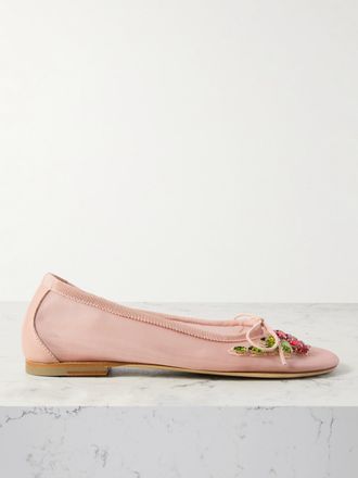 Simone Rocha Ballerinas Aus Mesh Mit Kristallen - Pink