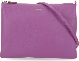 Coccinelle Femme, Sacs, Violet, Taille: ONE Size Pochette en cuir grain&eacute;