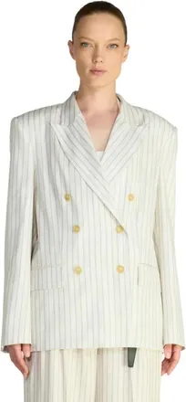 Erika Cavallini Semi Couture Femme, Vestes, Beige, Taille: 40 FR Veste Crois&eacute;e