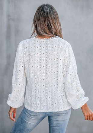 Cupshe Blusentop Bluse mit &Ouml;sen und V-Ausschnitt