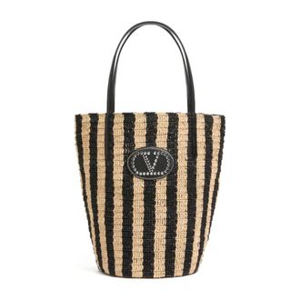 Valentino VLogo Raffia Tote - - Bags - Damen - Beige - ONE SIZE