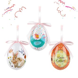 Generico Dekorative Ostereier - 3 St&uuml;ck Fr&uuml;hlingsdekoration 7 cm | Osterbaum-Dekorationen f&uuml;r den Urlaub - f&uuml;r Partys, Innen- und Au&szlig;endekoration, Garten, Hof