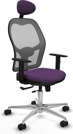 Piqueras y Crespo Schreibtischstuhl mit 1D-Armen, h&ouml;henverstellbare Lendenwirbelst&uuml;tze und festes Kopfteil, ausgestattet mit Syncro/Traslack und injiziertem Schaumstoff