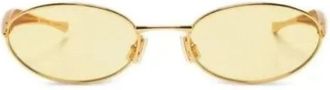 Bottega Veneta unisex, Accessoires, Jaune, Taille: ONE Size Oval Lunettes de soleil