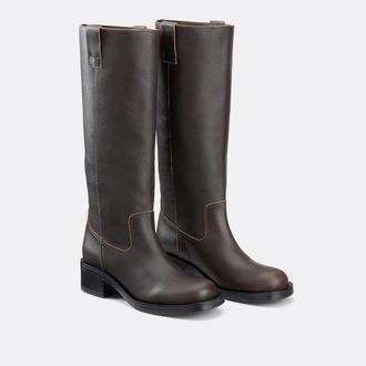 La Redoute Collections Bottes Droites Esprit Motard En Cuir